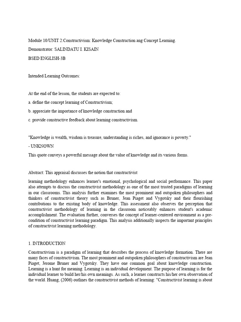 FACI KUSAINWritten-report | PDF | Constructivism (Philosophy Of ... FACI KUSAINWritten-report | PDF | Constructivism (Philosophy Of ...