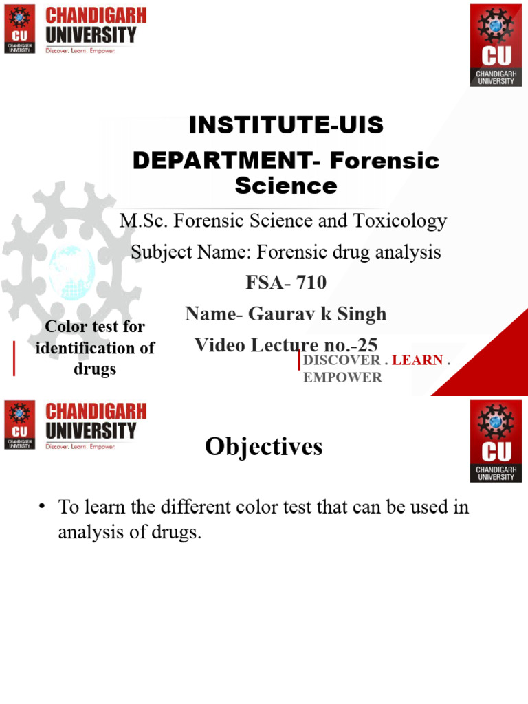 Color Tests for Drug Identification | PDF | Acid | Chemistry