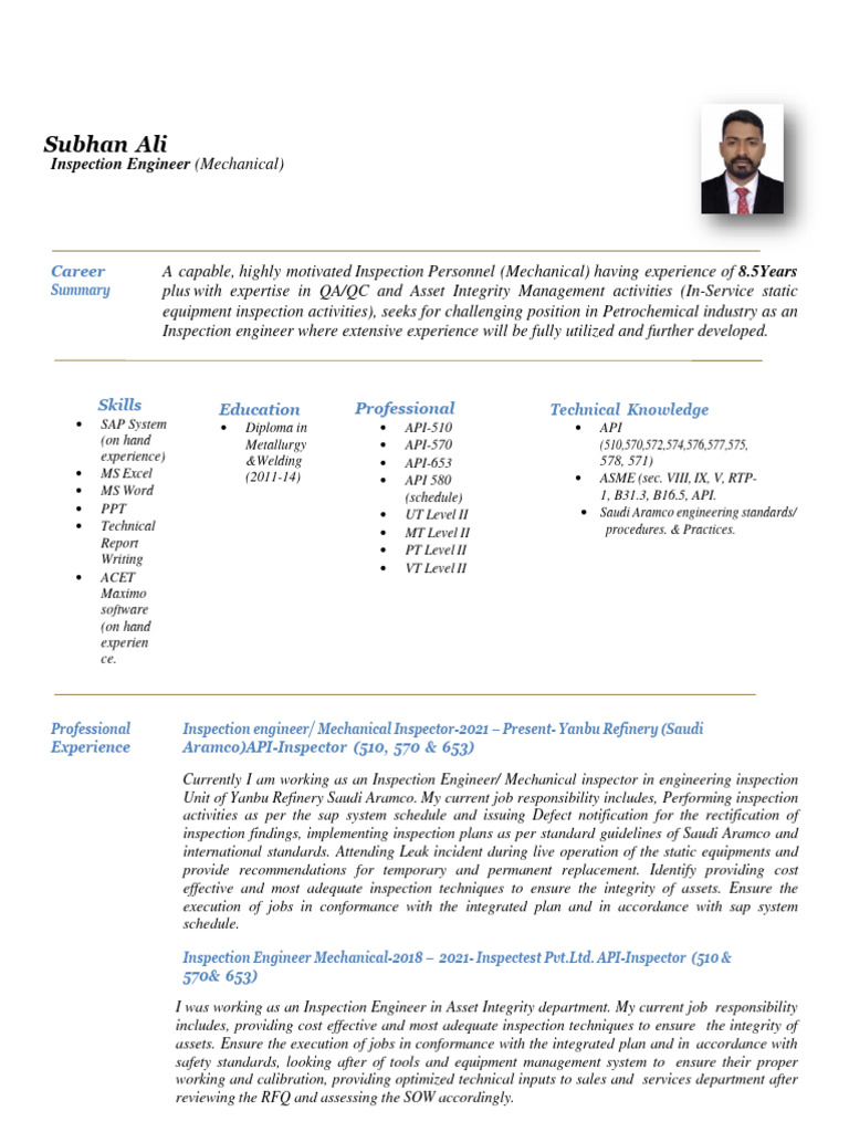 Subhan Ali API | PDF | Steam | Nondestructive Testing