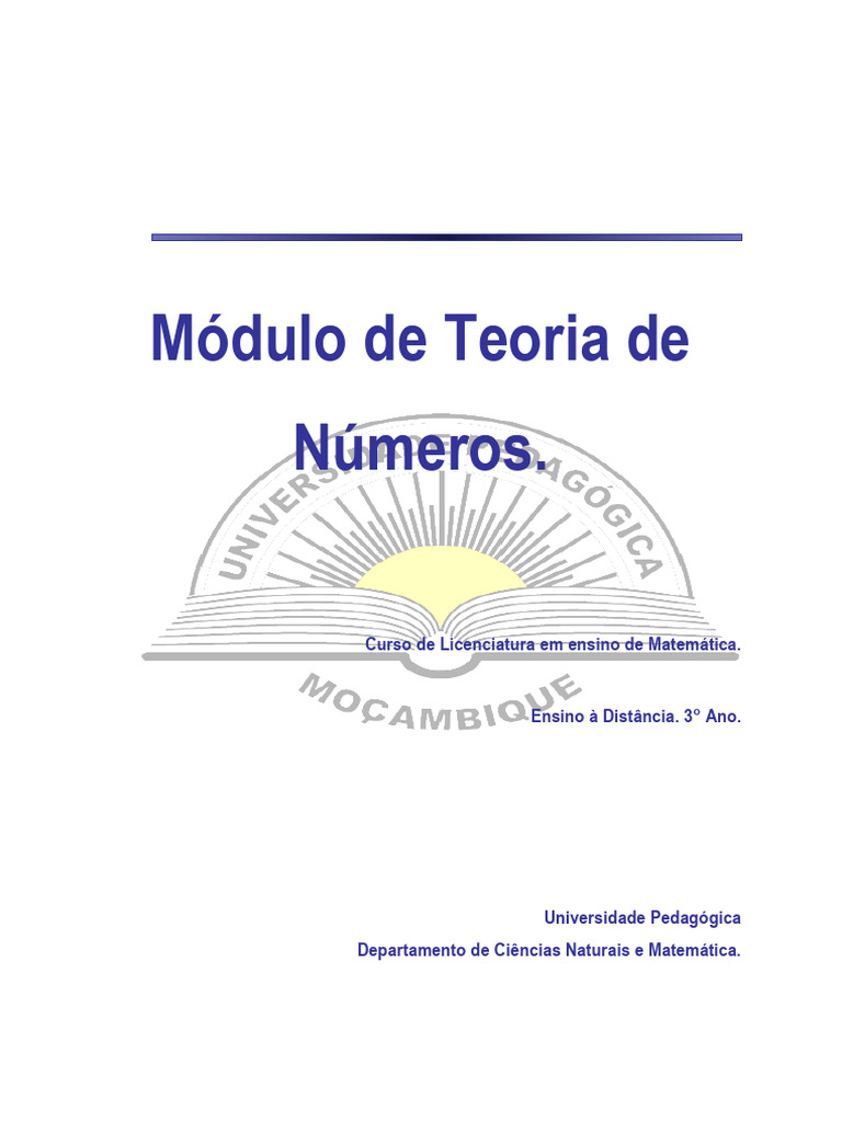 MODULO-TEORIA DE NUMEROS-UNIVERSIDADE ROVUMA | PDF | Conjunto ...