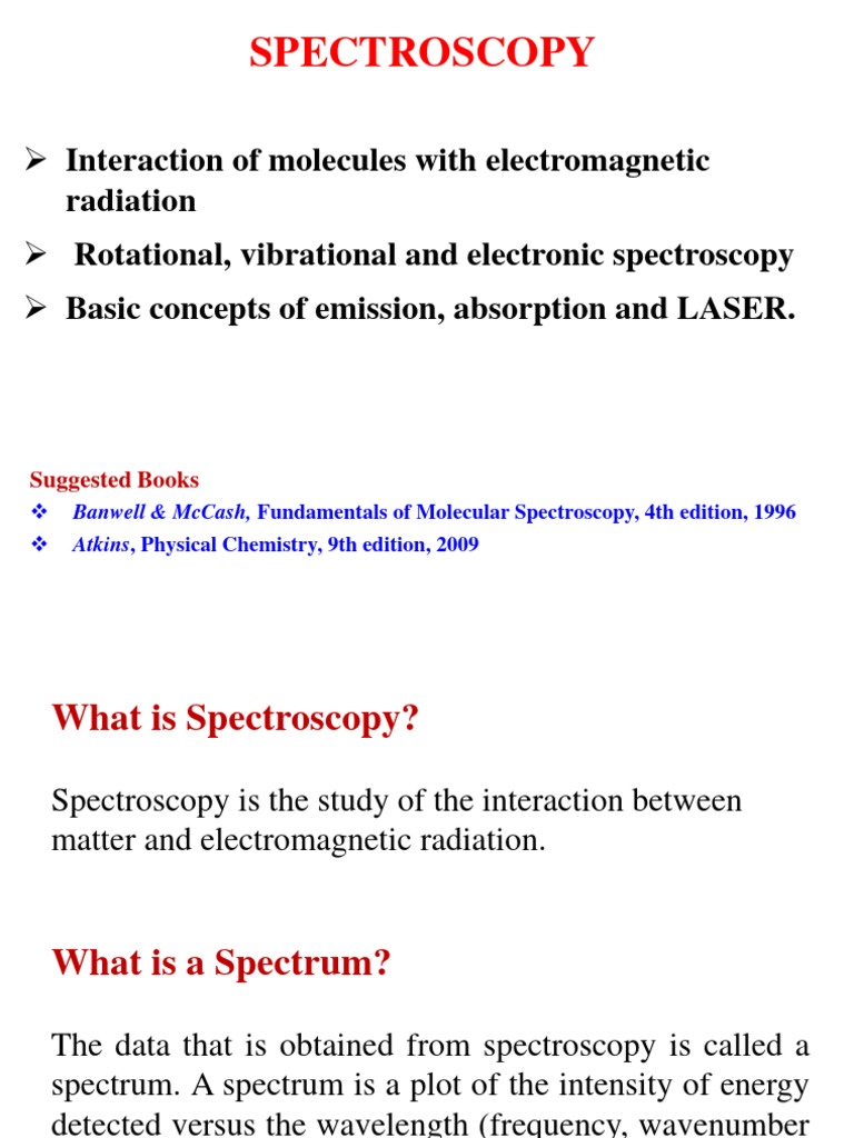 CY1004 - Spectroscopy - Till Rotation | PDF | Spectroscopy ...