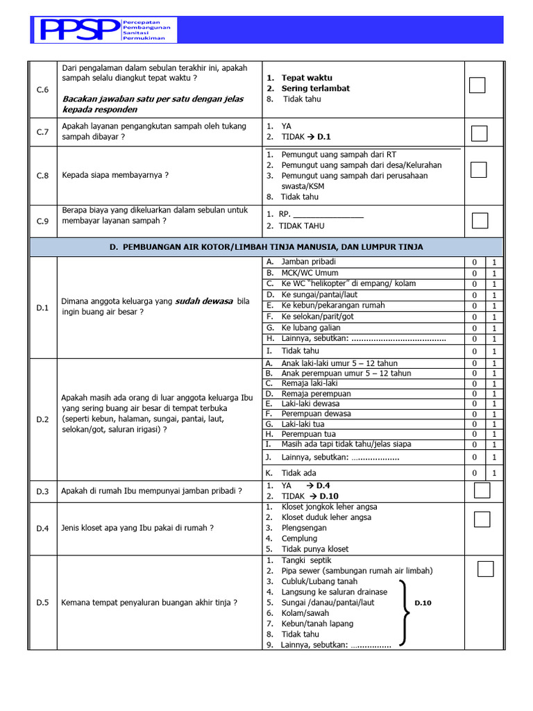 Kuesioner Ehra PPSP | PDF