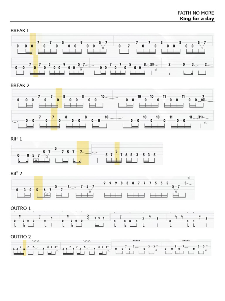 Guitar Tabs for Faith No More | PDF