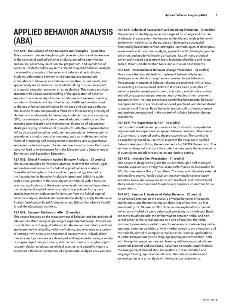 aba | PDF | Behaviorism | Reinforcement