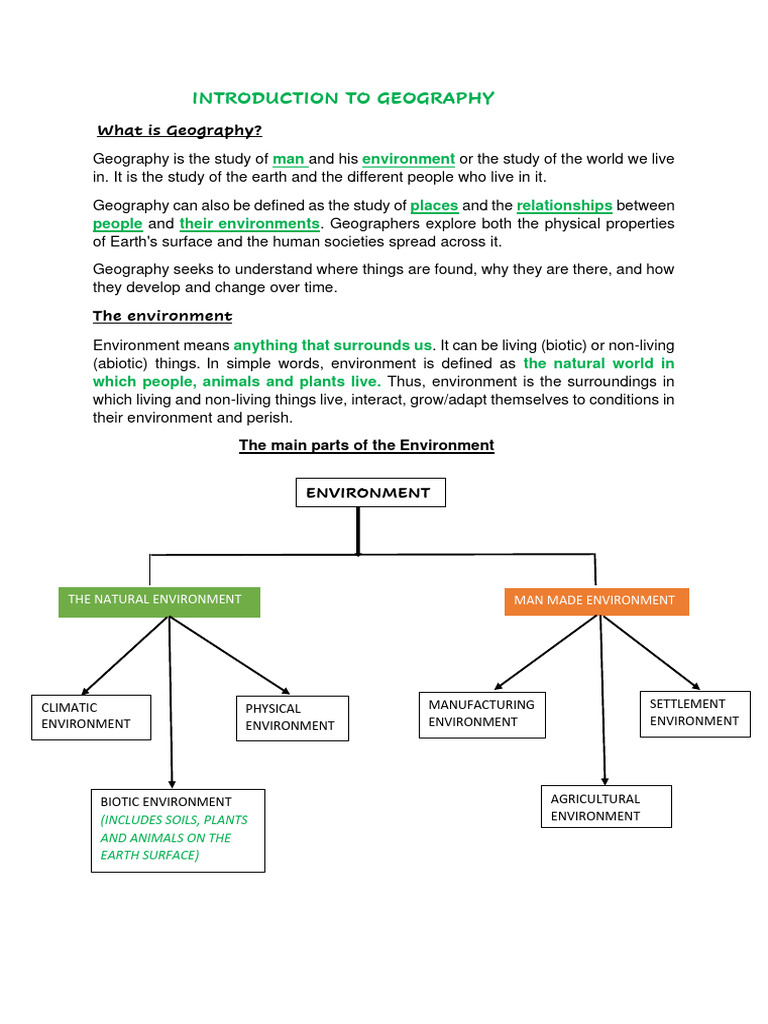 Introduction to Geography Concepts | PDF | Natural Environment | Geography