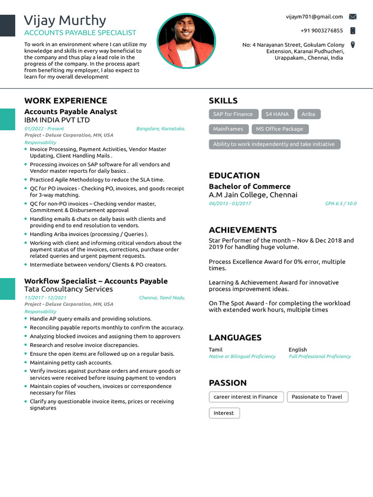 Vijay Resume 2023 | PDF | Accounts Payable | Invoice