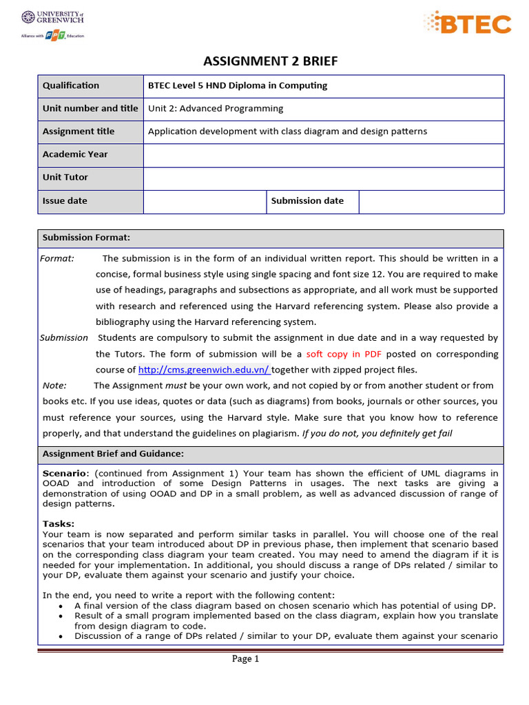 Unit 20 - Assignment Brief 2 | PDF | Software Engineering | Computing