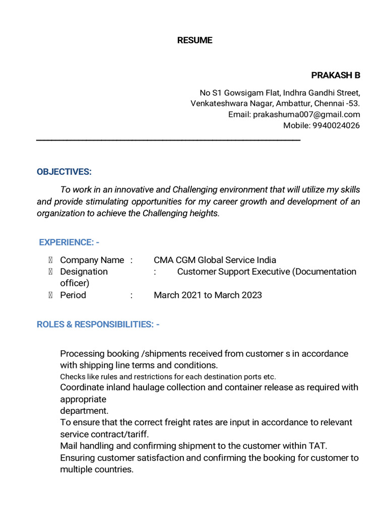 Prakash Resume Updated | PDF | Computing