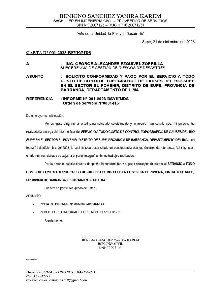 CONFORMIDAD DE PAGO - Modelo | PDF