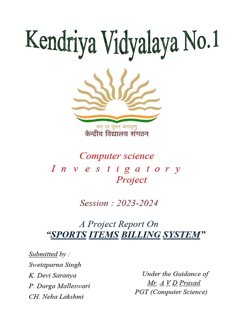 Computer Science Class XII 2021 22 Investigatory Project | PDF