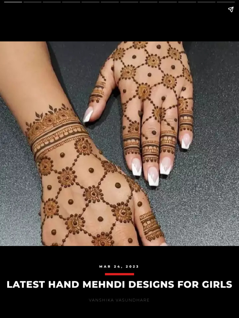 Simple Mehndi Design Latest Hand Mehndi Designs For Girls Times Now | PDF