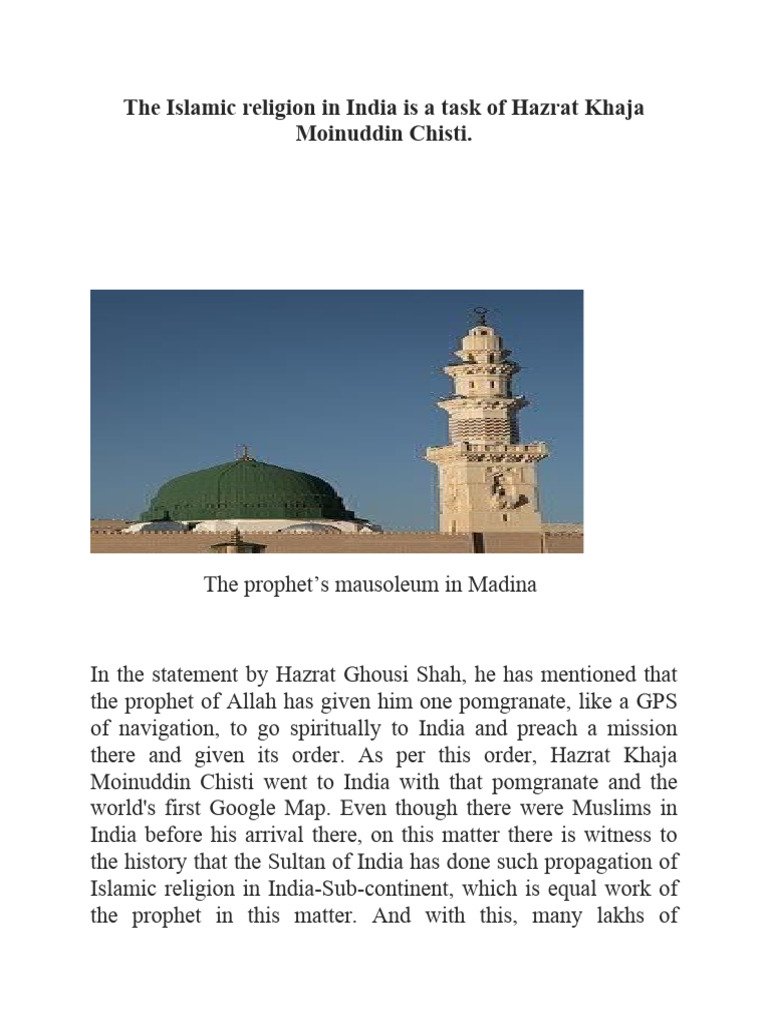 Legacy of Khaja Moinuddin Chisti | PDF | Muhammad | Abrahamic Religions
