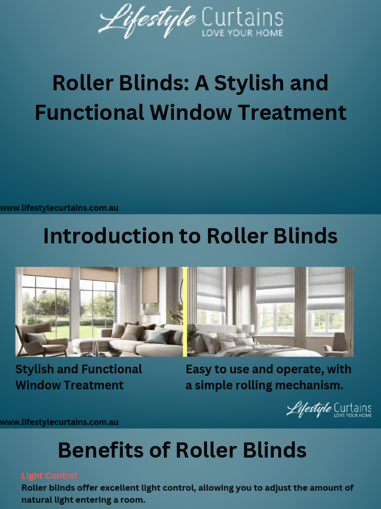 Roller Blinds A Stylish and Functional Window Treatment | PDF