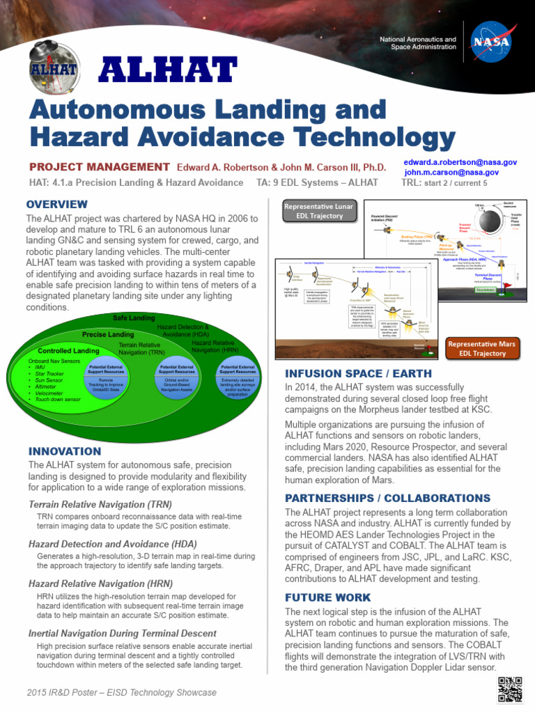 Alhat: Autonomous Landing and Hazard Avoidance Technology | Download Free PDF | Outer Space | Flight
