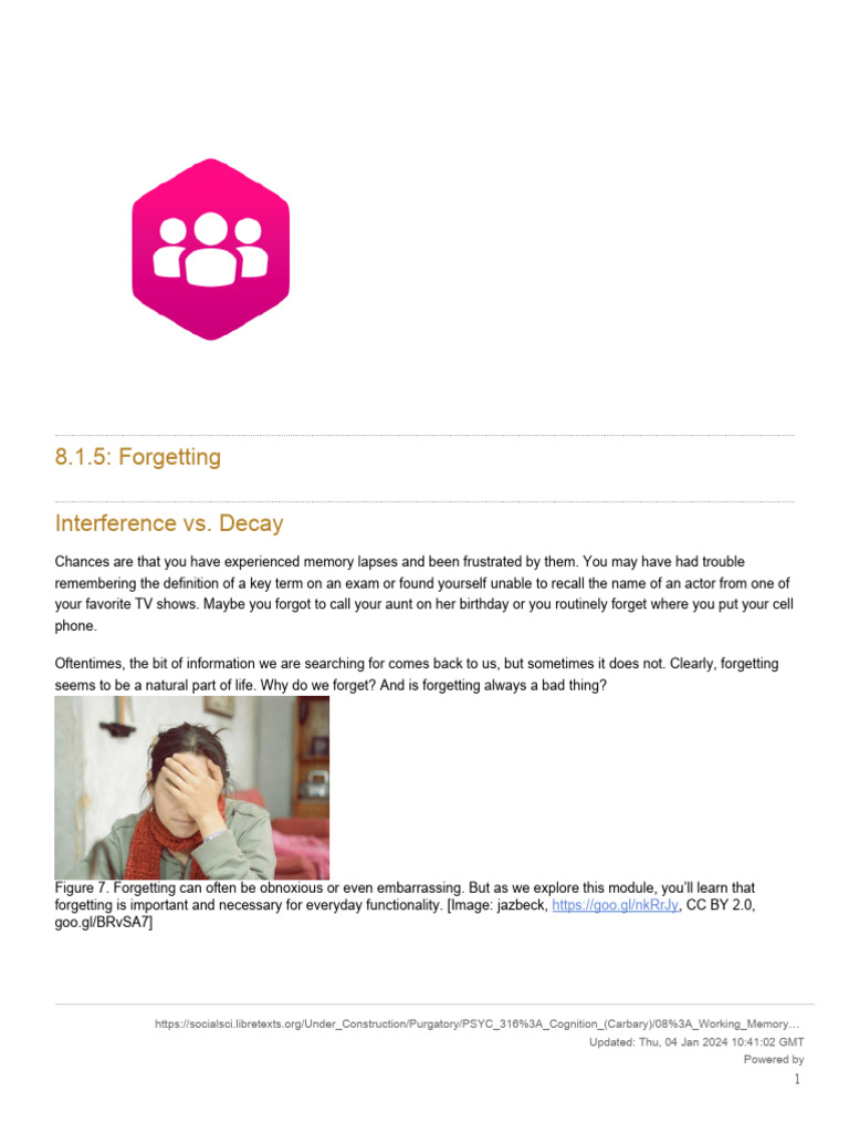 Forgetting-Causes of Forgetting | PDF | Memory | Recall (Memory)