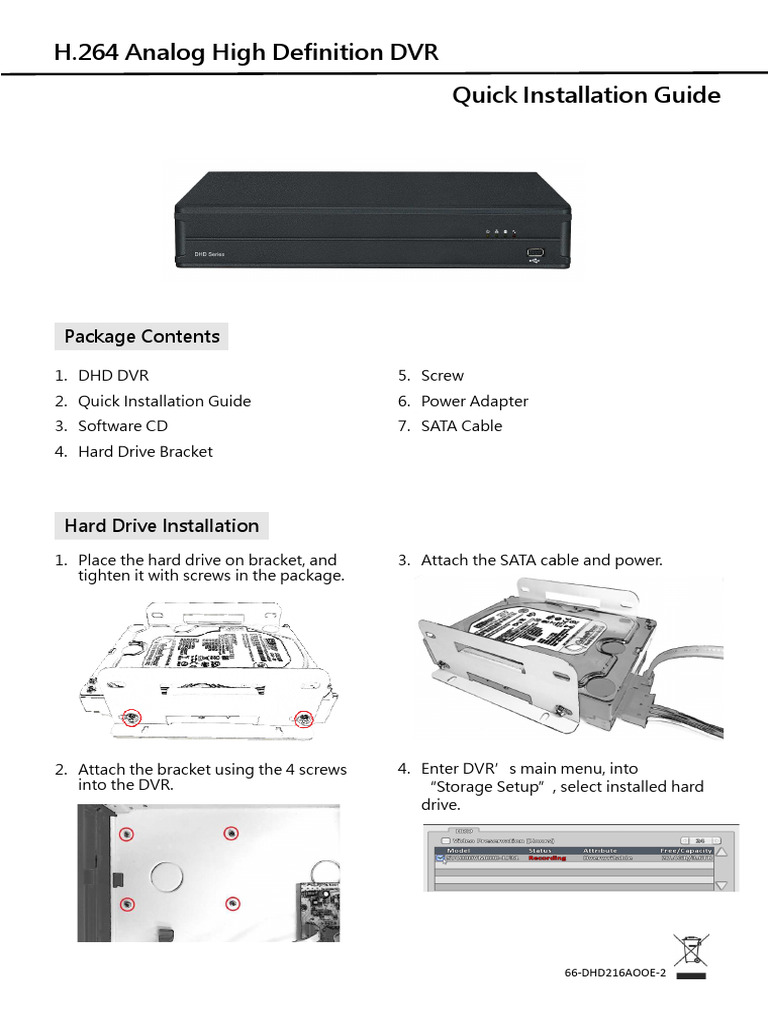 Installation_DHD_QIG_Series-EN | PDF | Usb | Digital Video Recorder