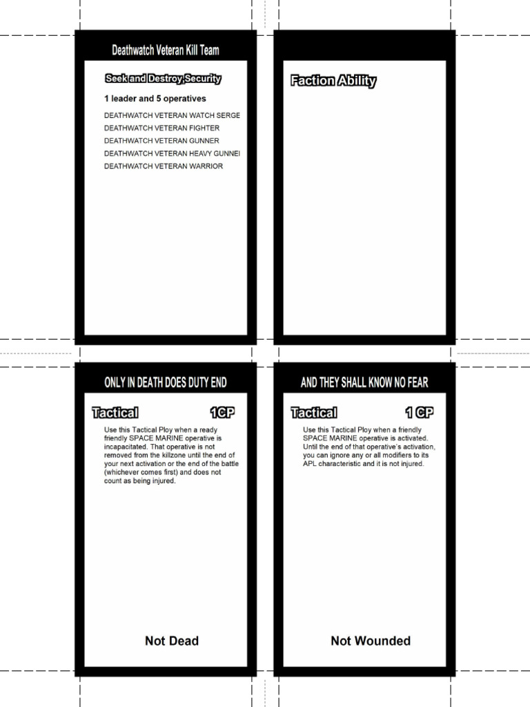 Deathwatch Deck R2.0 DUPLEX Letter LoFi | PDF