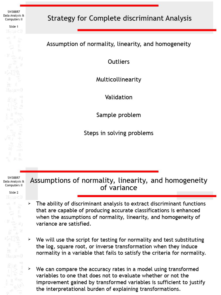 DiscriminantAnalysis CompleteProblems Summer2003 | PDF | Dependent And Independent Variables ...