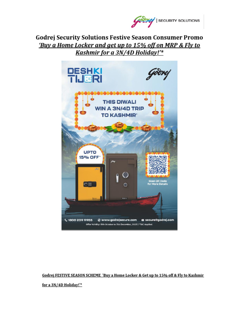 Godrej Home Locker Promo: 15% Off & Trip | PDF | Legal Liability | Gift ...