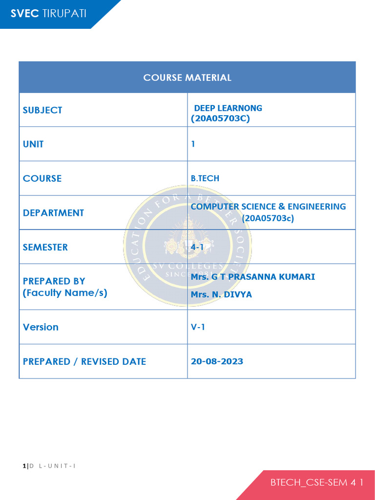 DL Unit-1 | Download Free PDF | Eigenvalues And Eigenvectors | Matrix (Mathematics)