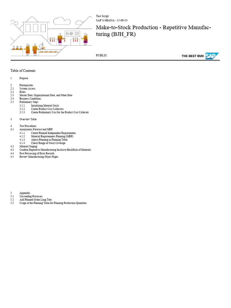 SAP S/4HANA Repetitive Manufacturing Test | PDF | Computers