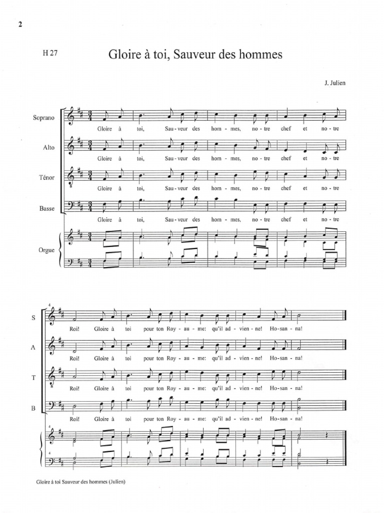 Gloire A Toi, Sauveur Des Hommes | PDF