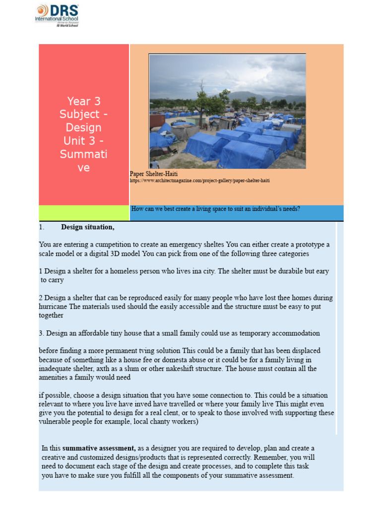 Design Criteria B Sample | PDF | Reason | Thought