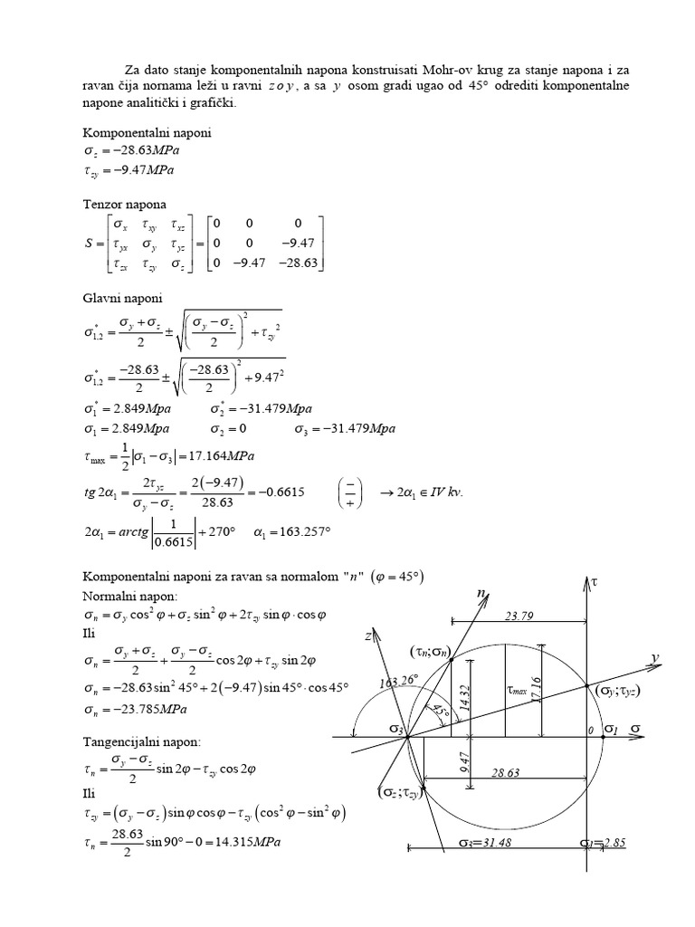 OM2 Naponi - Mohr-Ov Krug | PDF