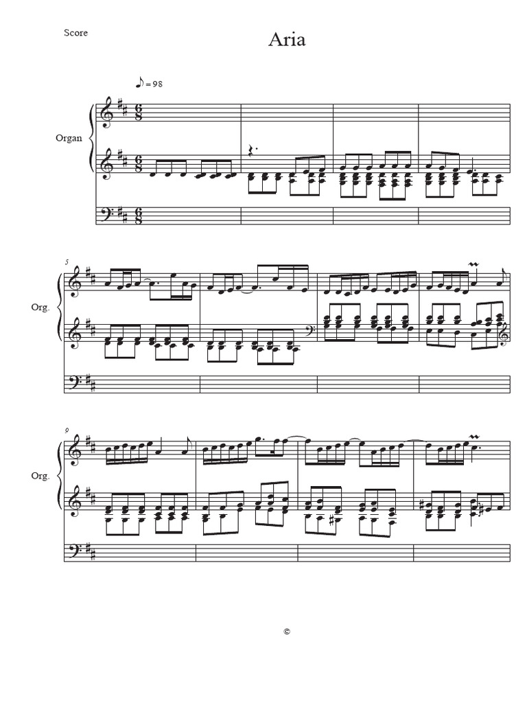Aria Per Organo Nello Stile "Barocco" - Score | PDF