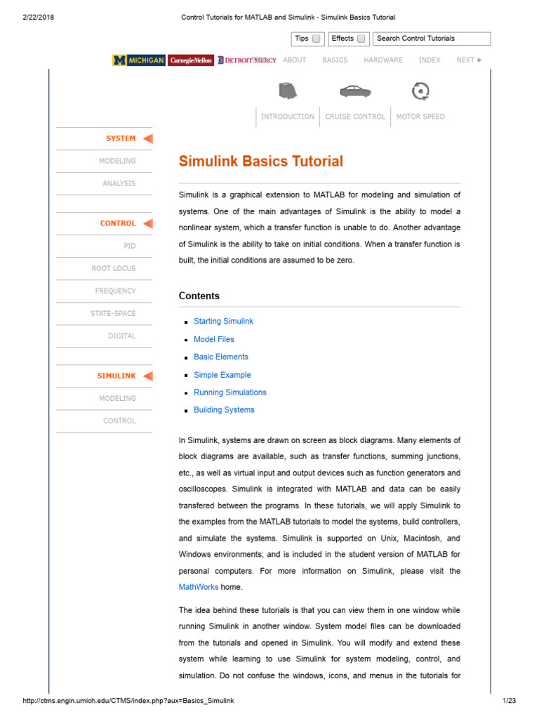 Control Tutorials For Matlab And Simulink Simulink Basics Tutorial Pdf Matlab Discrete 