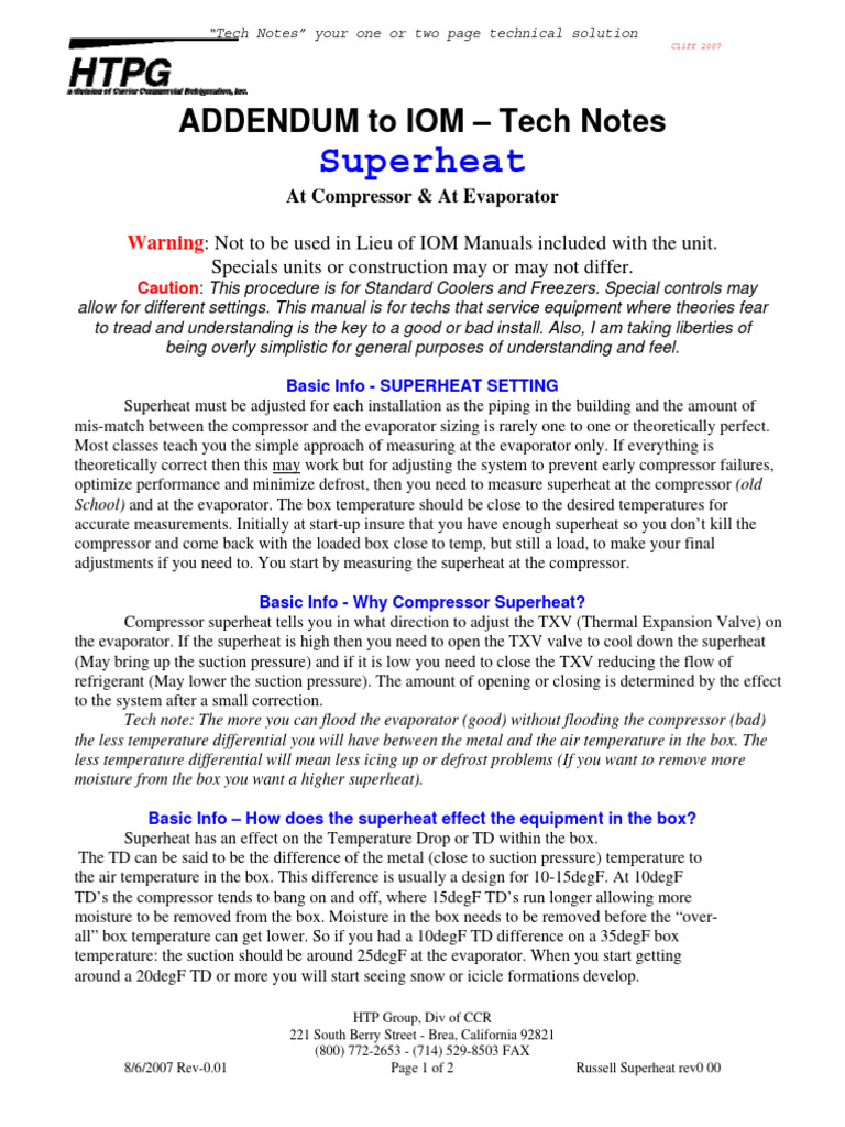 Superheat Tech Tips | PDF | Engineering Thermodynamics | Mechanical ...