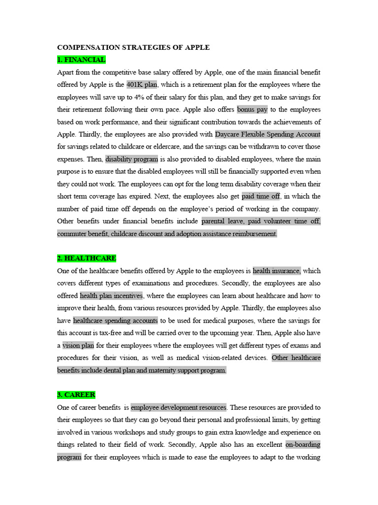COMPENSATION STRATEGIES (Highlighted) | PDF | Employee Benefits ...