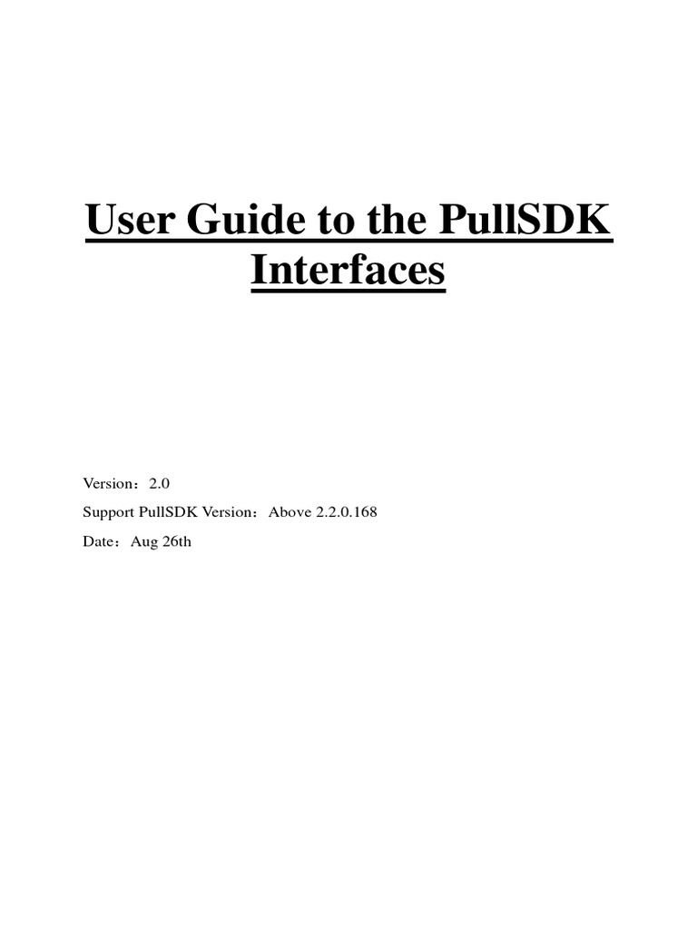 User Guide To The PullSDK Interfaces | PDF | Parameter (Computer Programming) | Filename
