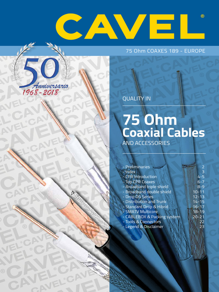 Cavel Katalog Coaxial Cables | PDF | Coaxial Cable | Electrical Engineering