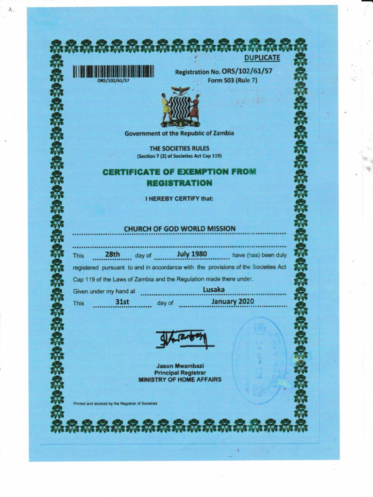 Tpin & Certificate of Exemption From Registration | PDF | Governance ...