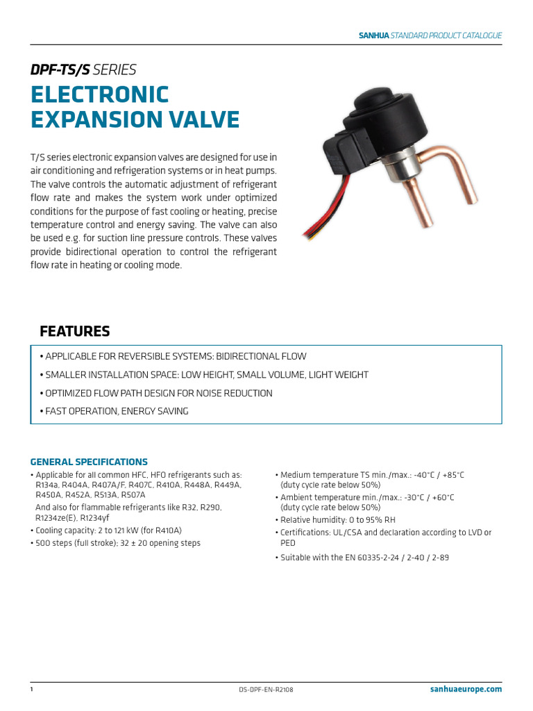 DPF-TS/S Series Electronic Expansion Valve | PDF | Heat Pump | Applied ...