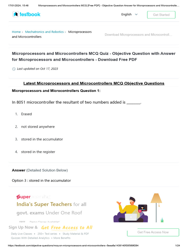 CBT MPMC | PDF | Central Processing Unit | Microcontroller