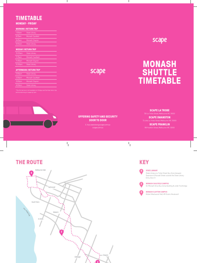 Scape-Swanston Shuttle-Routes DL-Flyer 2022 PRINT | PDF | Victoria ...