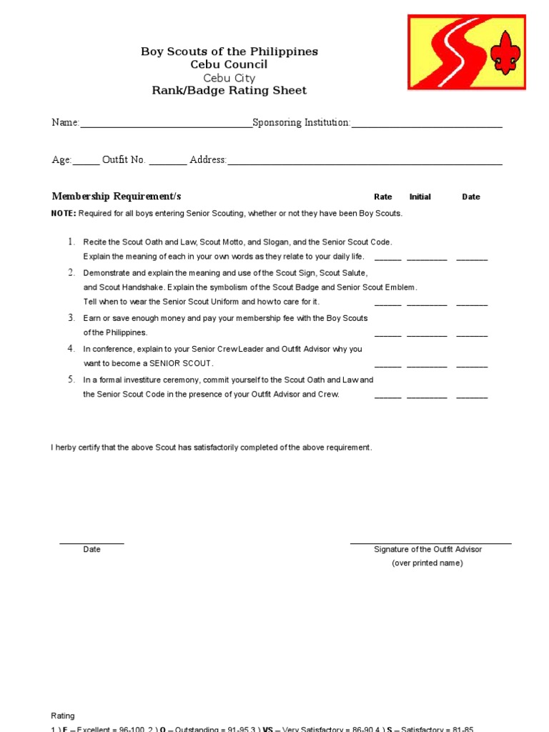 Membership Scout Rank | PDF