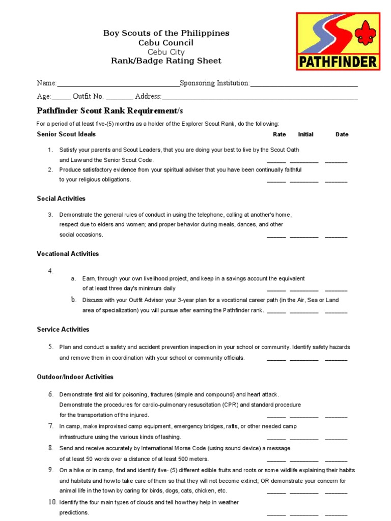 Pathfinder Scout Rank | Scouting | Natural Environment