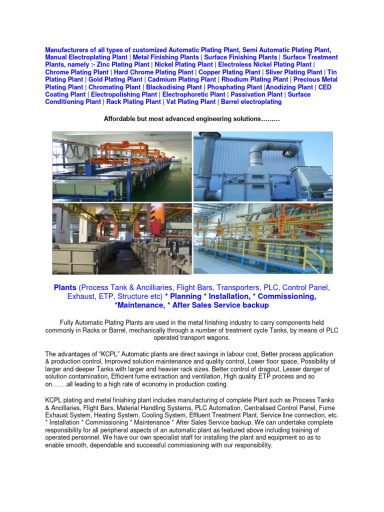 Hard Chrome Plating Plants | PDF | Materials | Metals