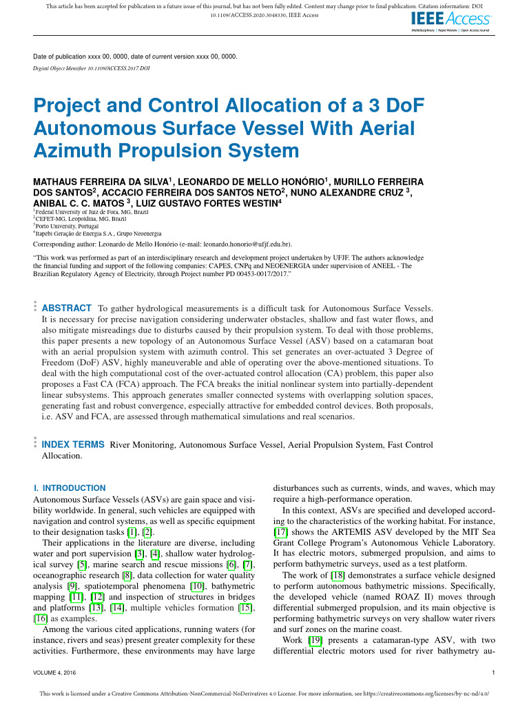 Project and Control Allocation of a 3 DoF Autonomous Surface Vehicle ...