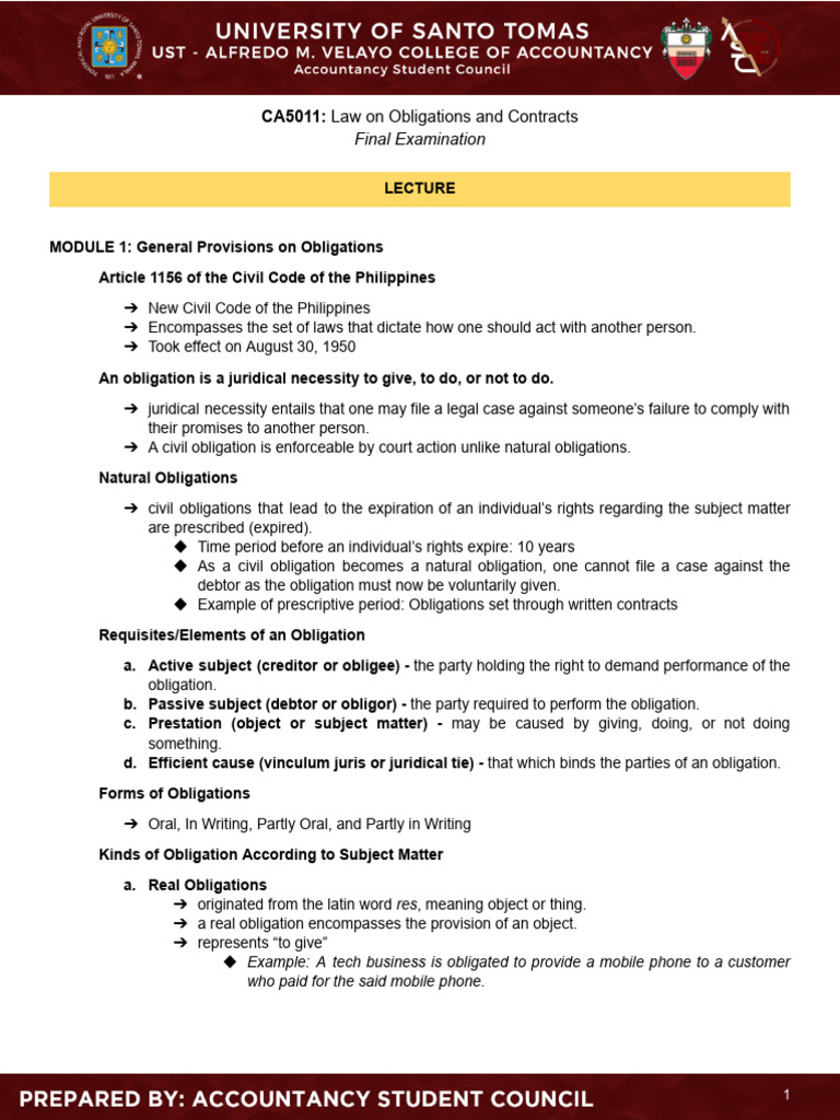 Law On Obligations And Contracts Pdf Damages Law Of Obligations