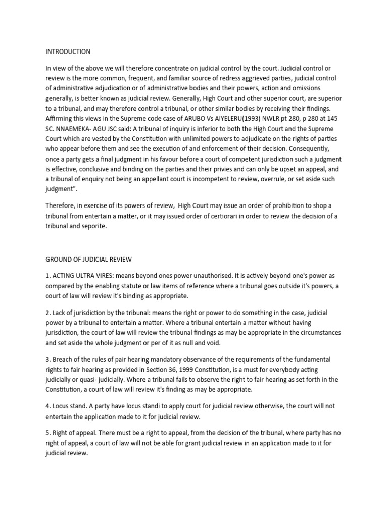 Administrative Law Assignment | PDF | Tribunal | Judgment (Law)