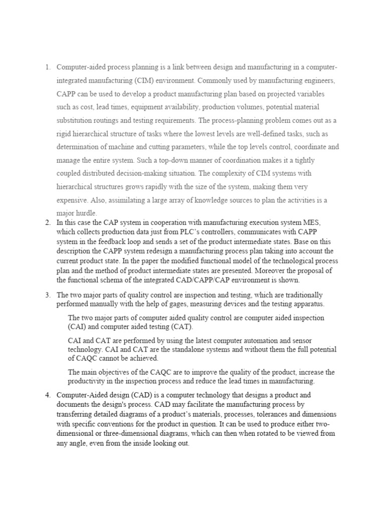 Cim Technology Definations | PDF | Computer Aided Design | Systems Engineering