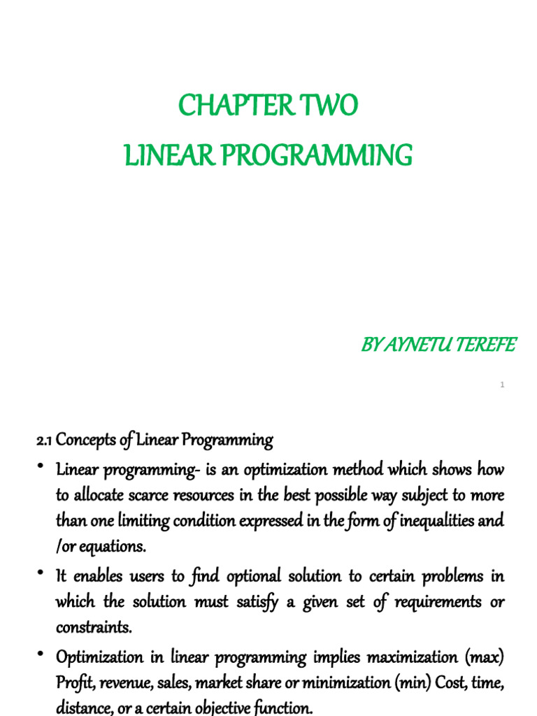 Linear Programming Essentials | PDF | Mathematical Optimization | Linear Programming