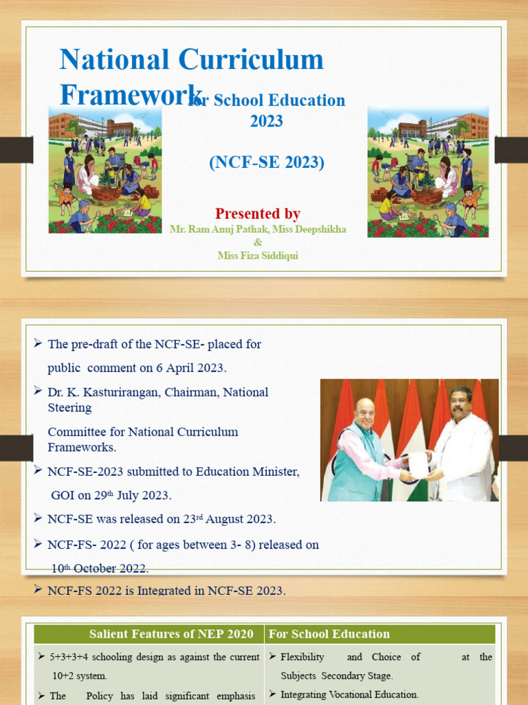 National Curriculum Framework: For School Education 2023 (NCF-SE 2023 ...