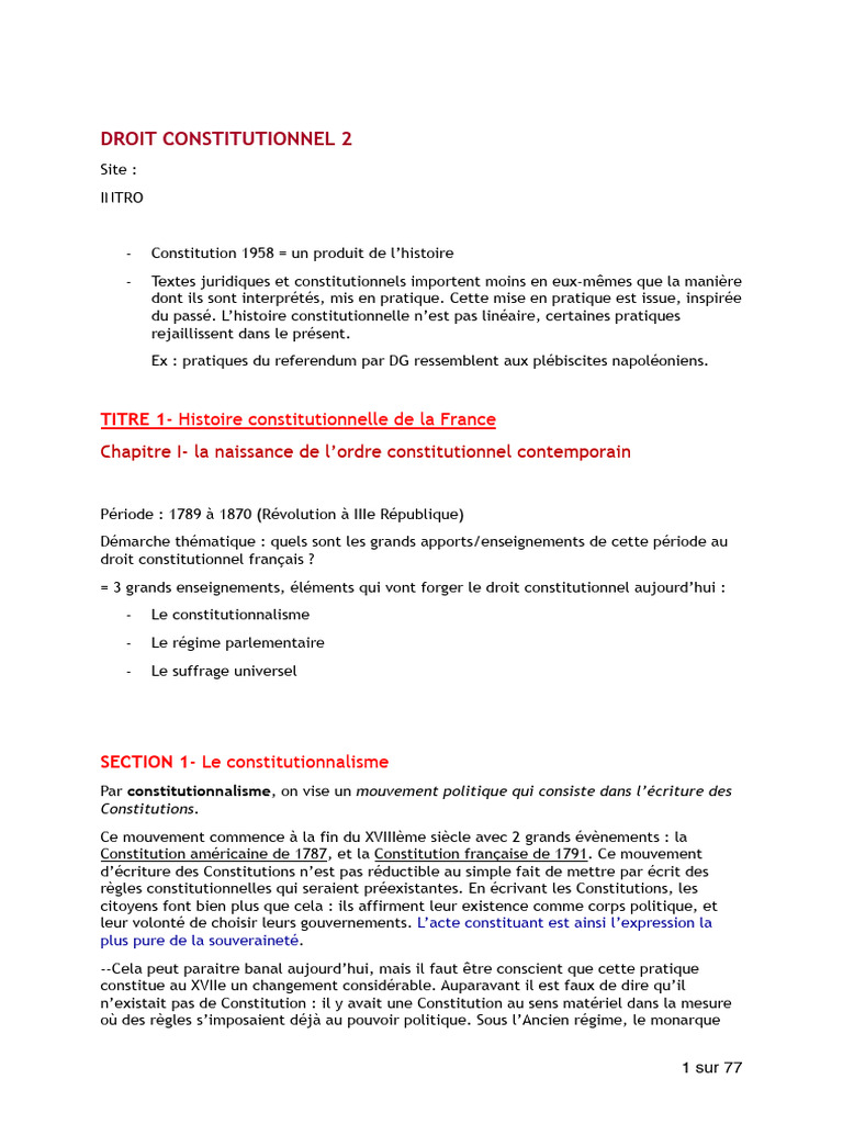 Cours Constit S2 | PDF | Démocratie | Idéologies politiques