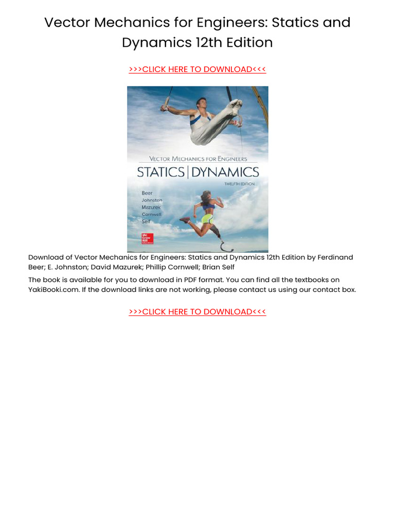 of Vector Mechanics For Engineers - Statics and Dynamics 12th Edition PDF | PDF