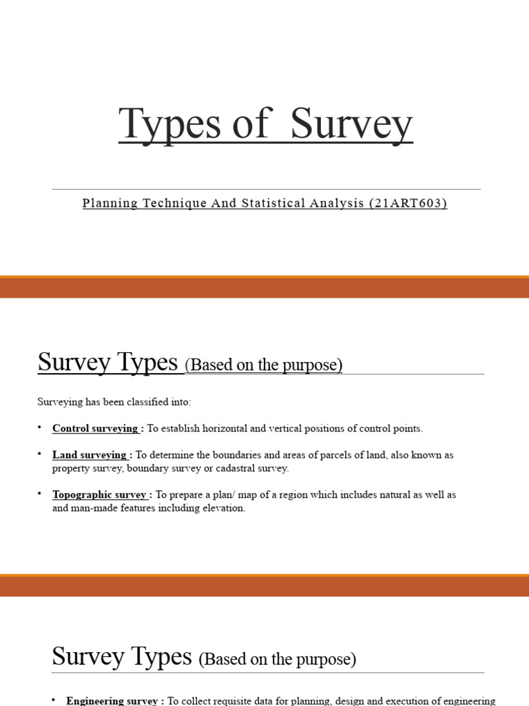 Types of Survey | PDF | Surveying | Geography